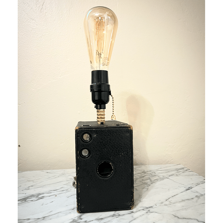 Vintage Box Camera Table Lamp - Circa 1920s | Vintage Glow Retrofit