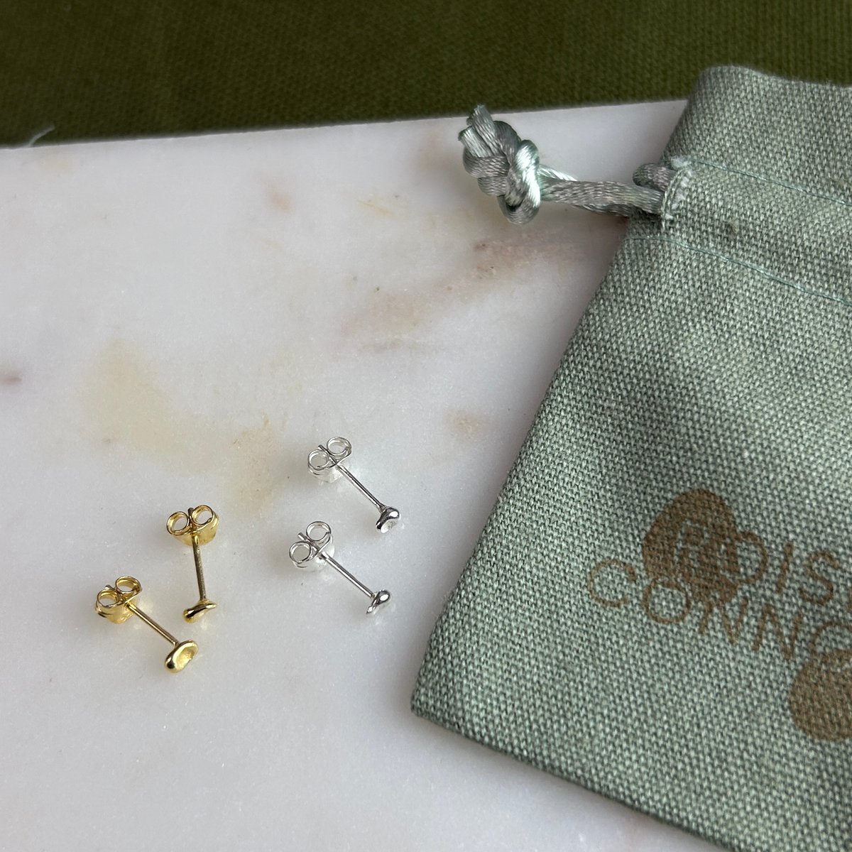 #17 Teeny dimple studs ( Silver & Gold) | Roisin Connolly