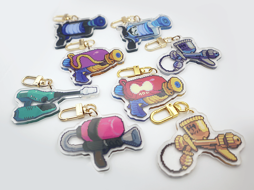 SPLATOON WEAPONS PIXEL ACRYLIC CHARM | Arumikat