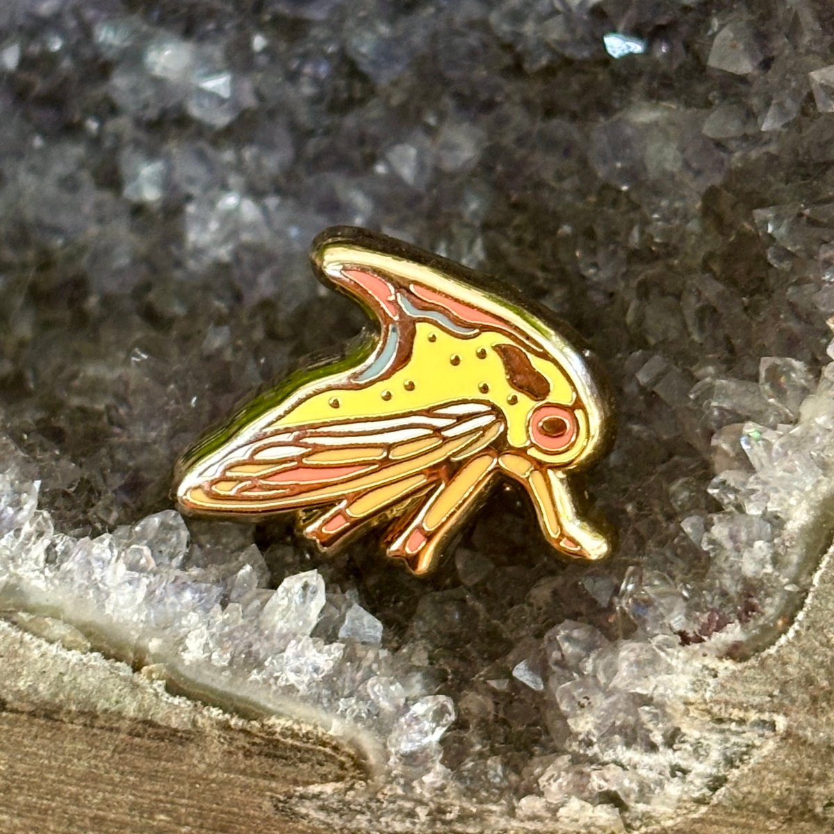 Tiny Enamel Pin - Thorn Treehopper | fossilforager