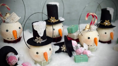 "Let's Make Snowman Candy Containers" Kit | Full Moon Wares
