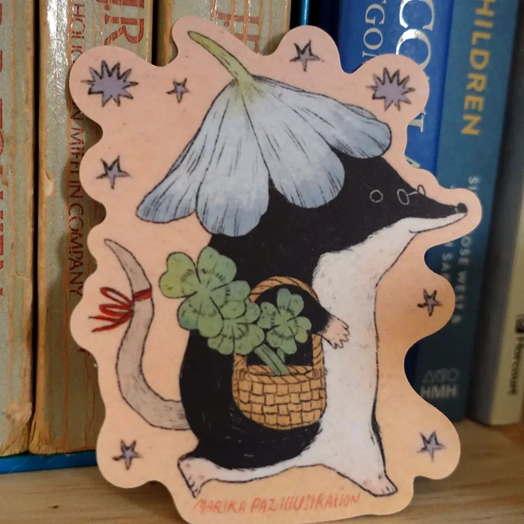 Lucky Shrew Sticker | Marika Paz Illustration