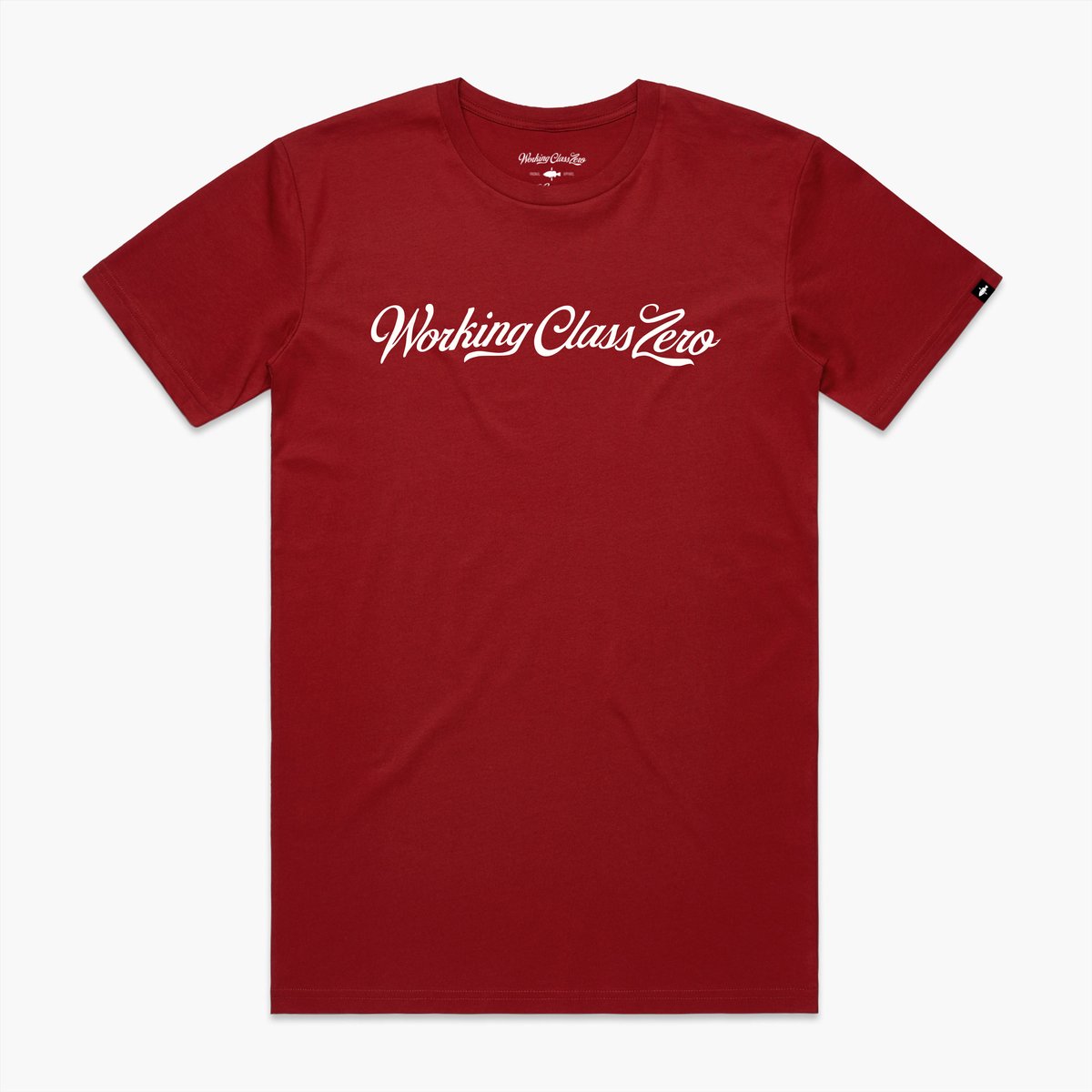 WORKING CLASS ZERO — Tradition Script Tee (CARDINAL)