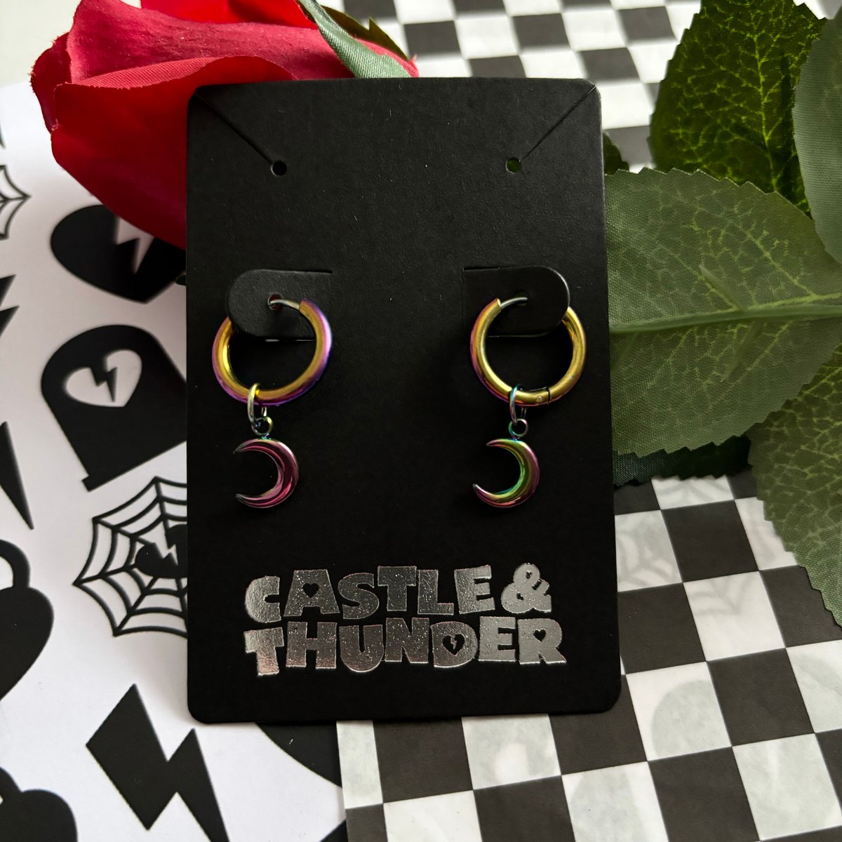 STELLA - Moon Huggie Hoops | Castle and Thunder