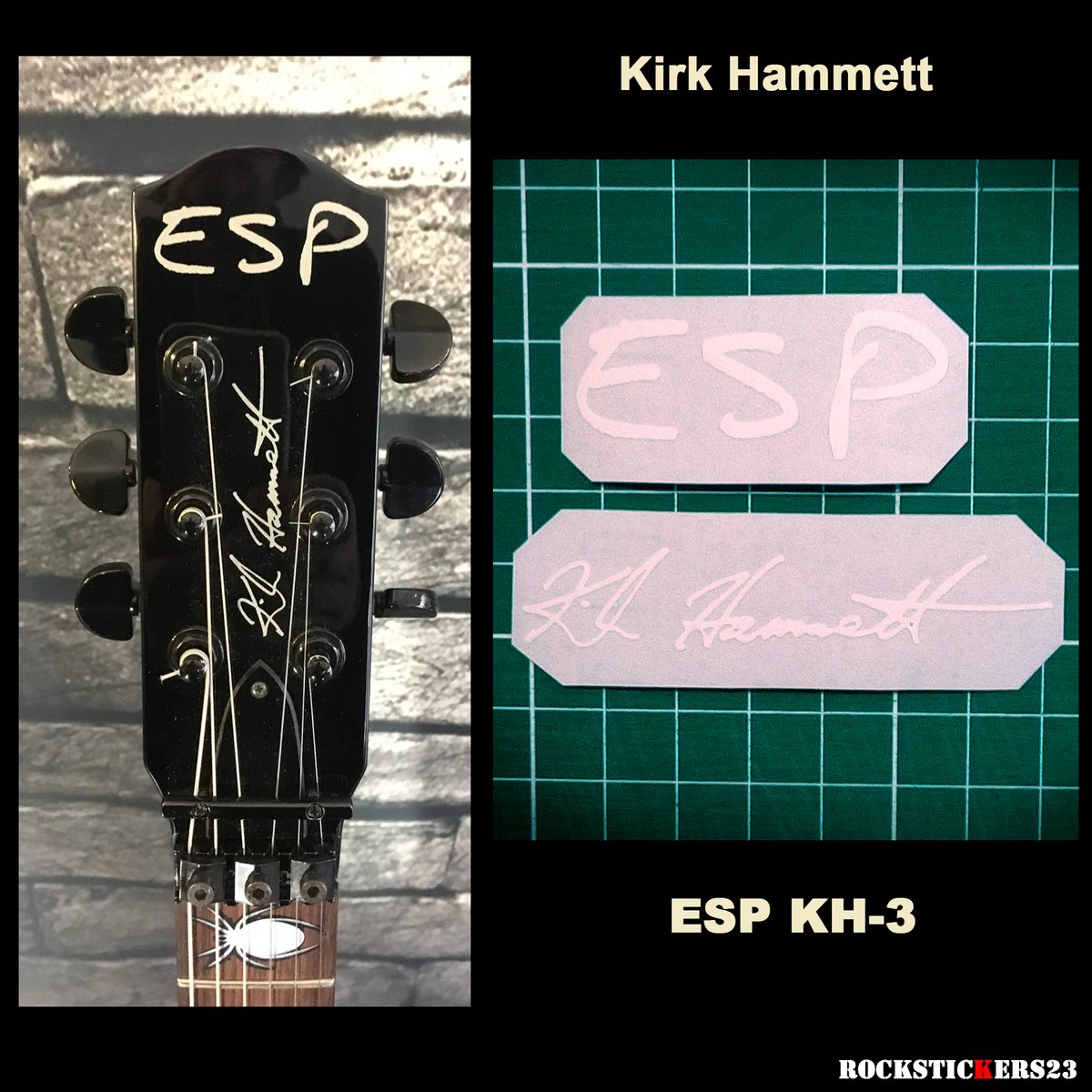 Kirk Hammett autograph guitar stickers KH-3 + logo ESP | rockstickers23
