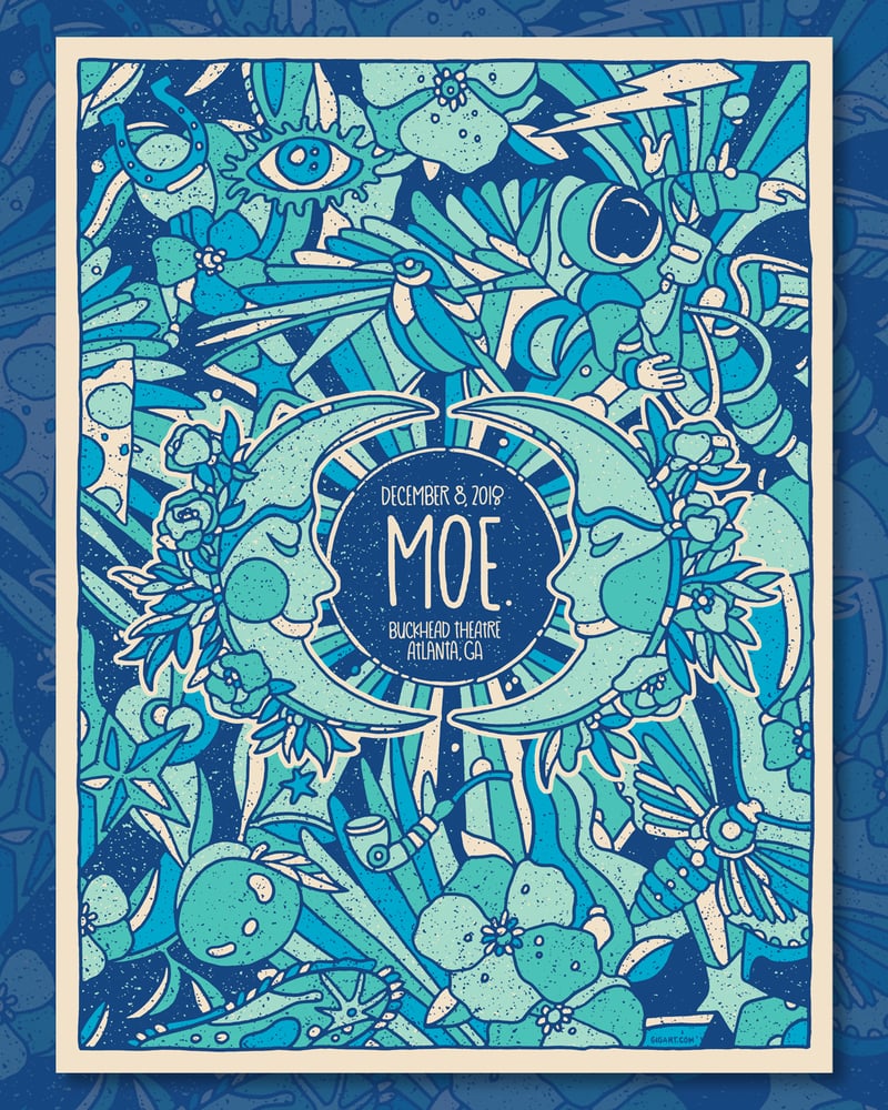 GIGART — Moe. 2018 Moon Original Ink Drawing