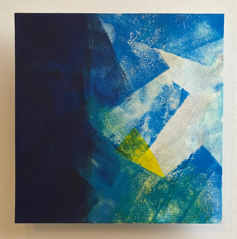 ORIGINAL COASTAL STUDY 18 Texture Abstract Painting 8 x 8 Unframed with ...