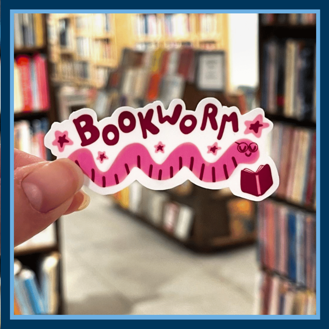 Bookworm Vinyl Sticker | Cozy By Aliana