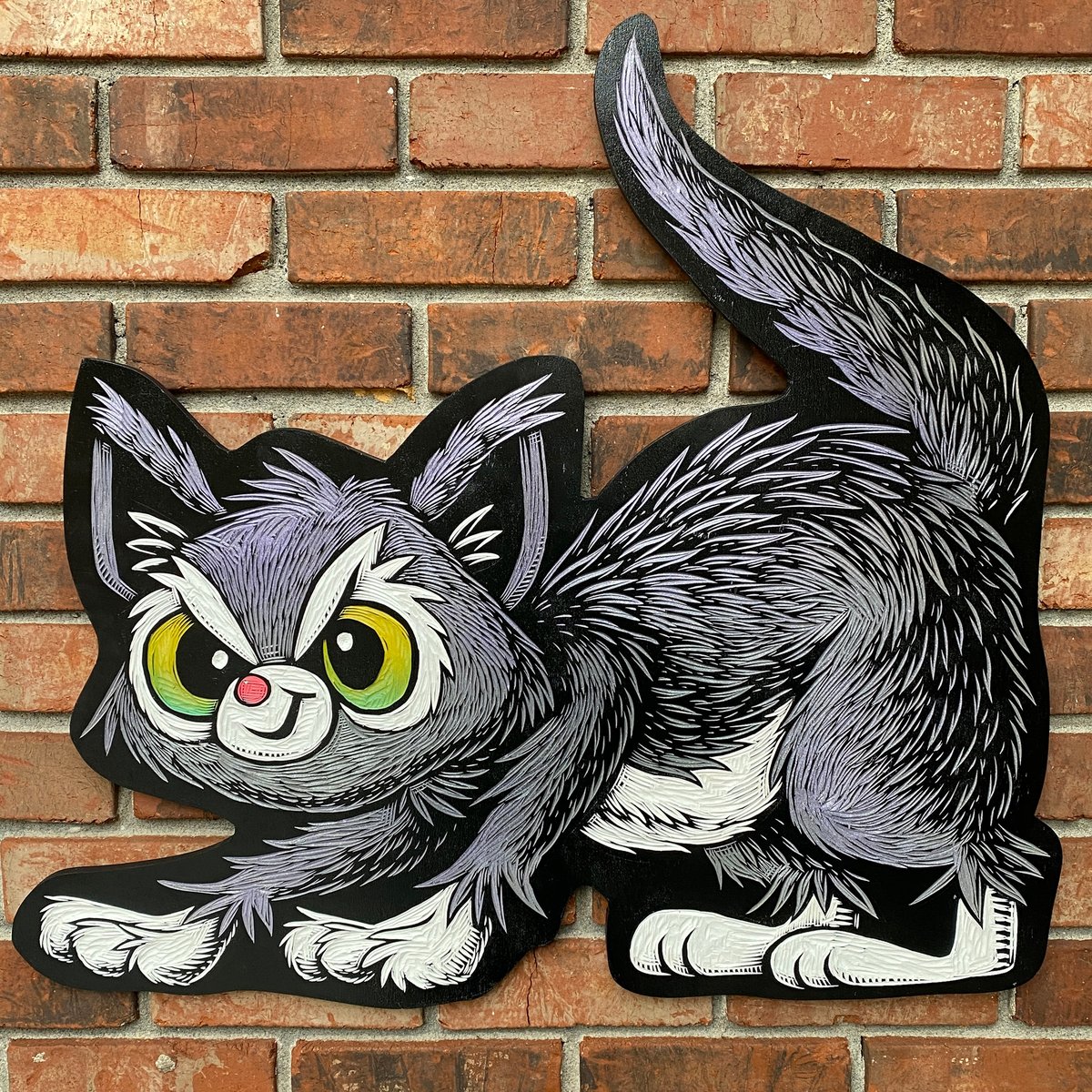 Midnight Cat **SUPERSIZED CARVING** LOCAL PICK-UP only | Noosh! Studios
