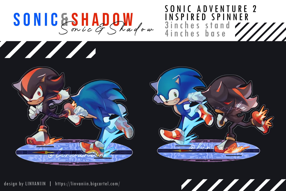 Sonic & Shadow Spinning Base | linvaniin