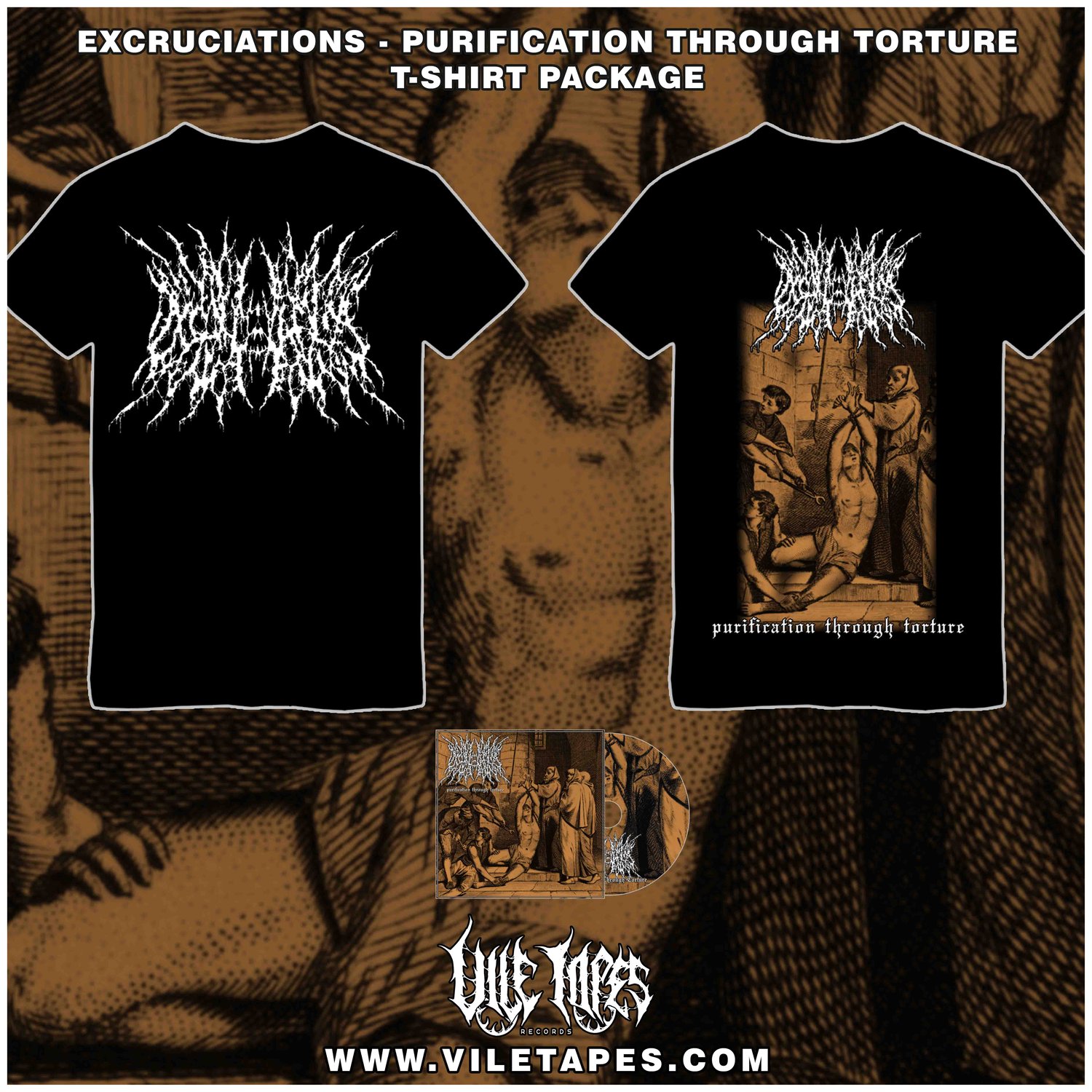 EXCRUCIATIONS - PURIFICATION THROUGH TORTURE T-SHIRT PACKAGE ...