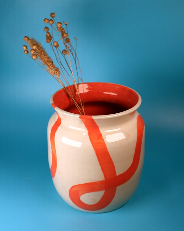 Swirled Orange Vase | Made by Sam Elston