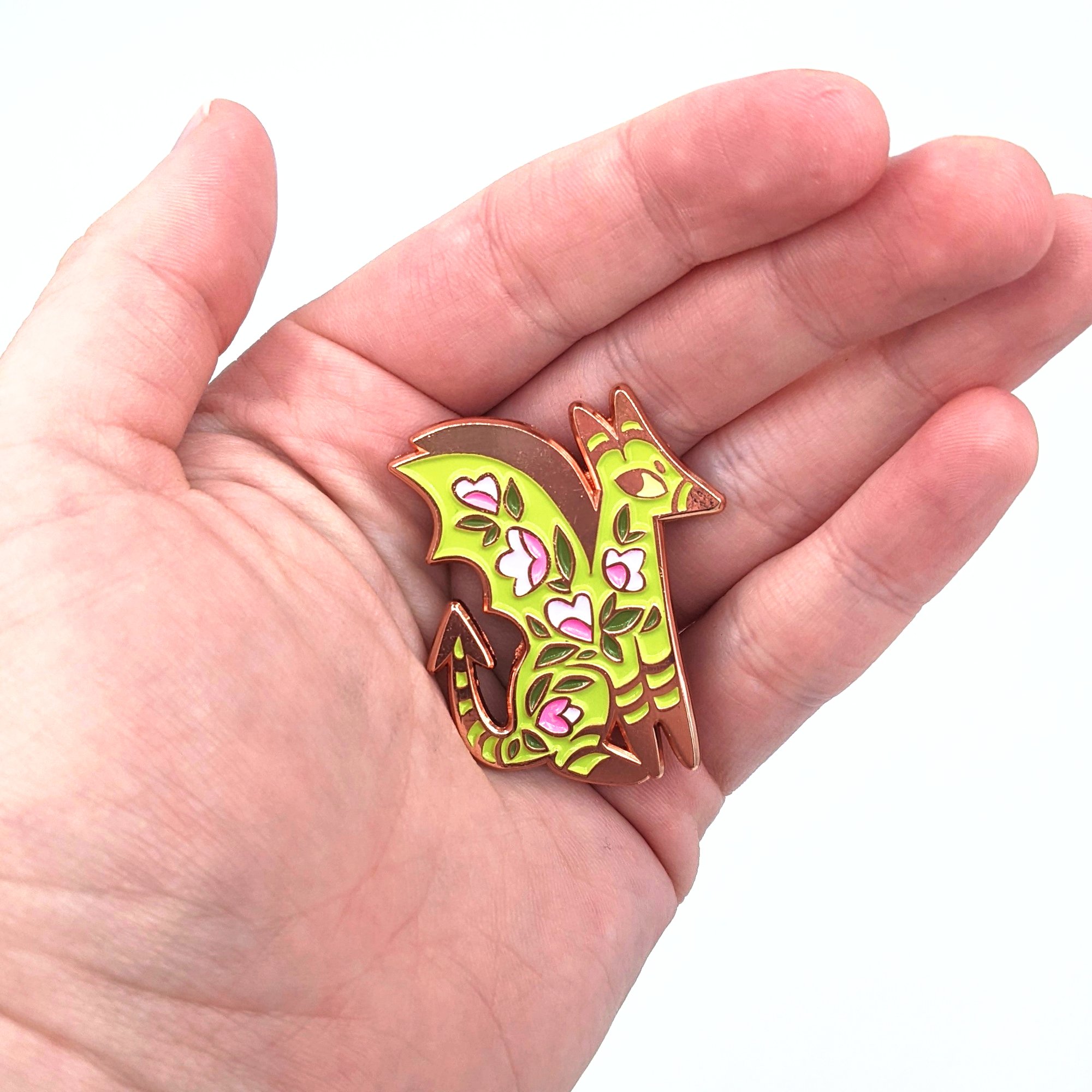 Flower Dragon Enamel Pin Moldspace