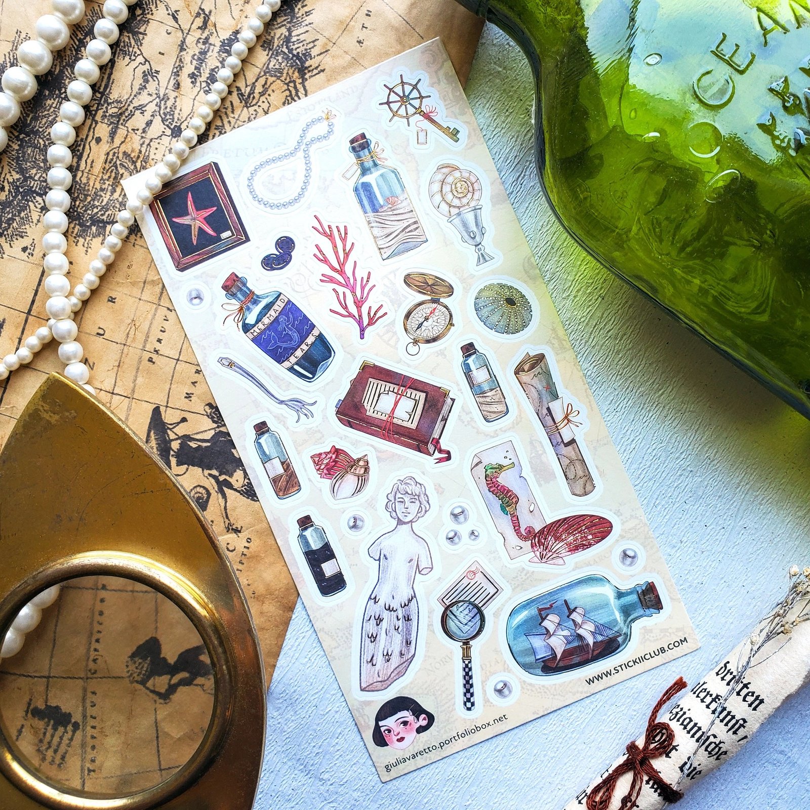 Treasures of the Cove Sticker Sheet | The Well-Appointed Desk Shop