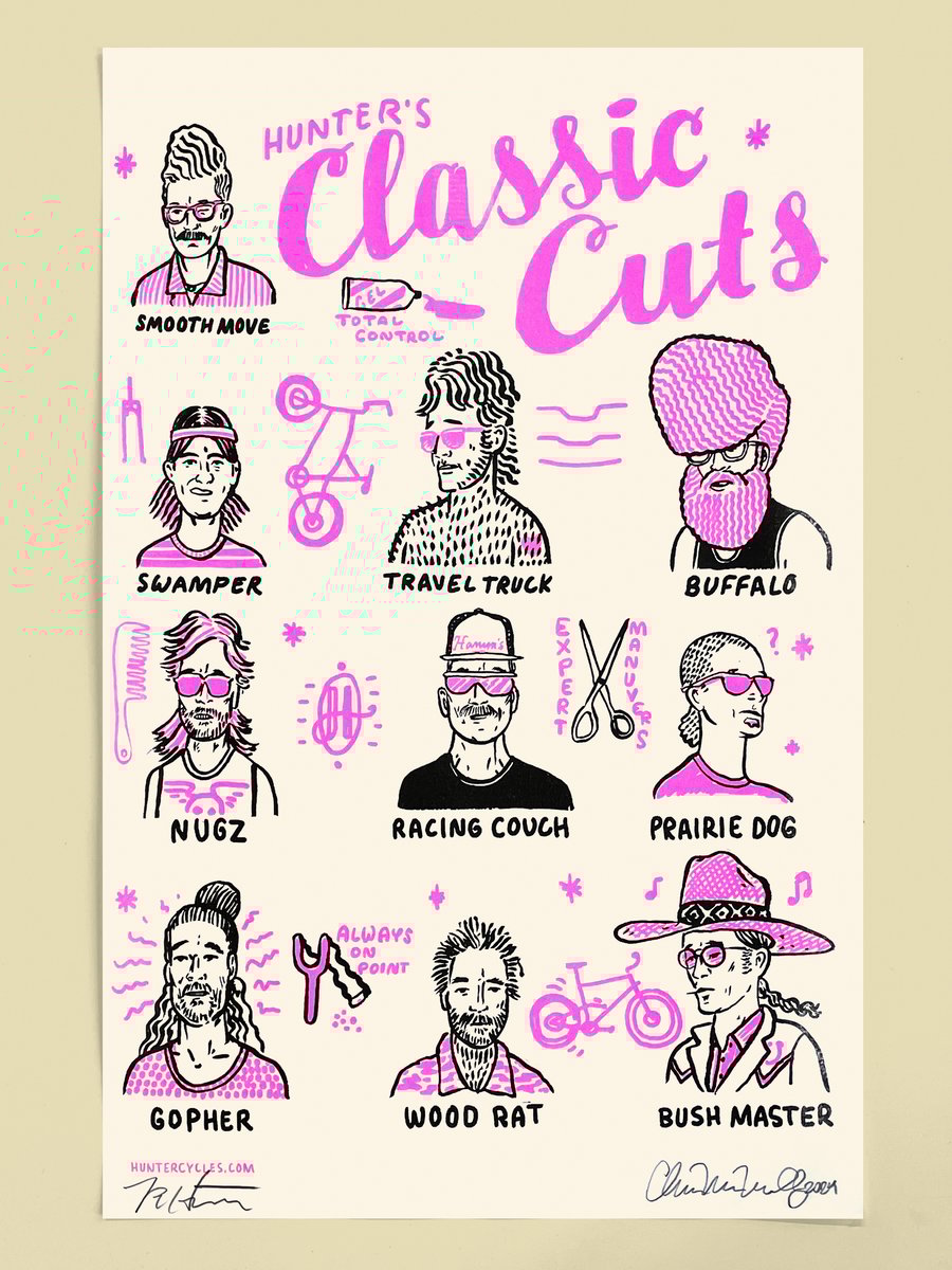 Hunter's Classic Cuts Poster | Hunter Cycles Hunter's Classic Cuts Poster | Hunter Cycles