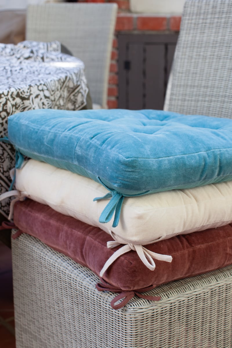 16" Square Velvet Chair Cushion | Kerry Cassill - Luxury Indian printed ...