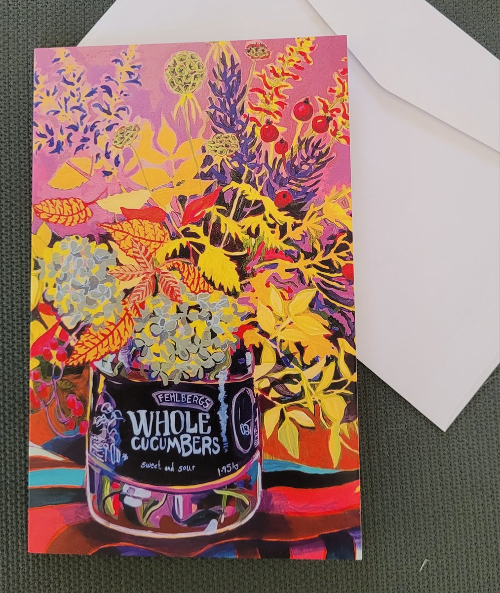 Whole Cucumbers card | Clare James Artist