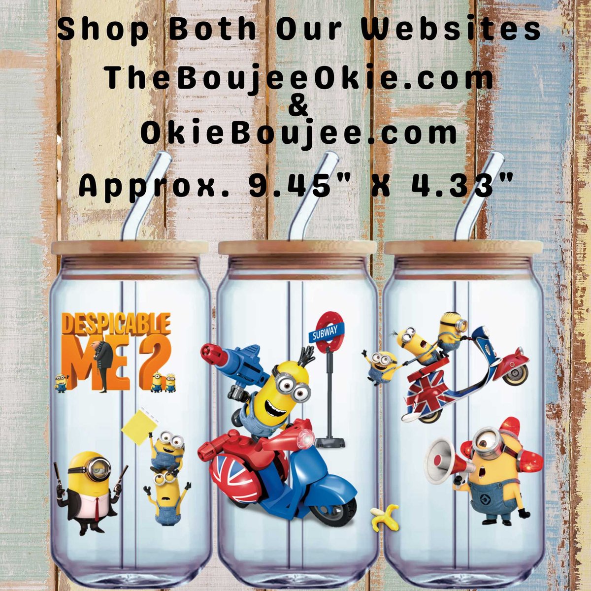 Despicable Double Sided Uv Dtf Wrap W0742 Minions | Okie Boujee