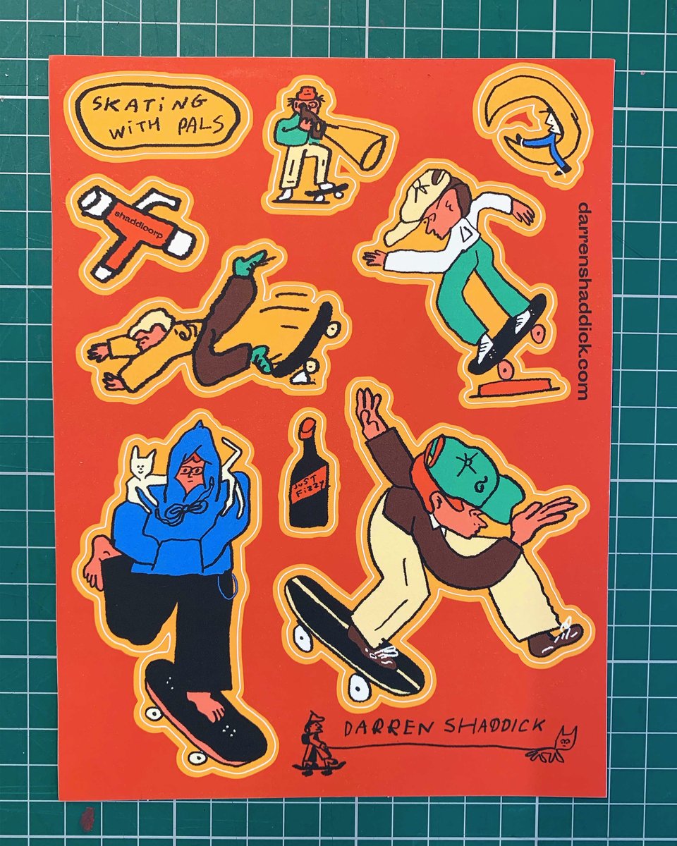 Skating with Pals - Sticker Sheet | Darren Shaddick