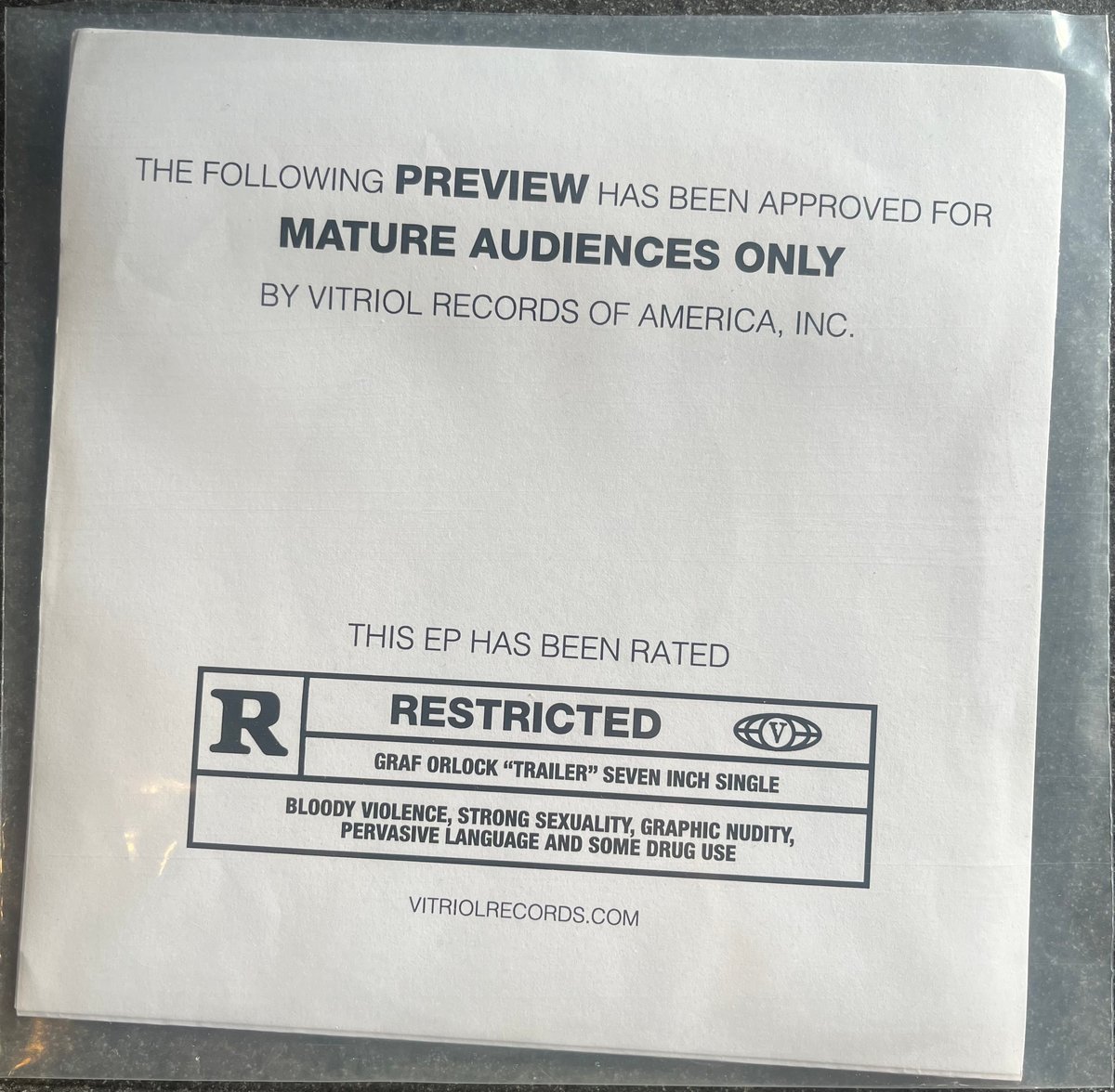Graf Orlock "Trailer" Tour 7" Edition 2014 | Vitriol Records