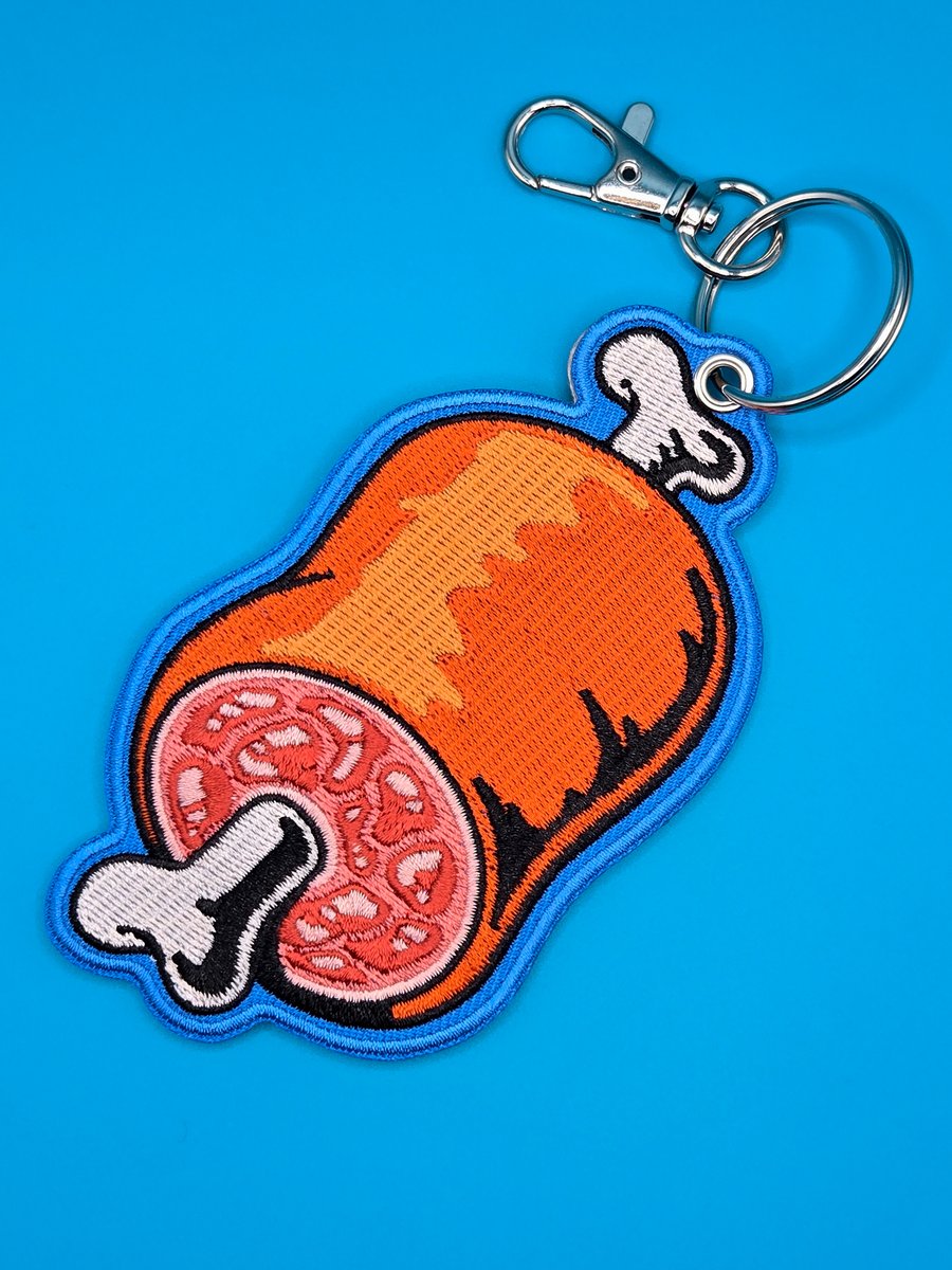Embroidered Meat On Bone Keychain | Bleucan