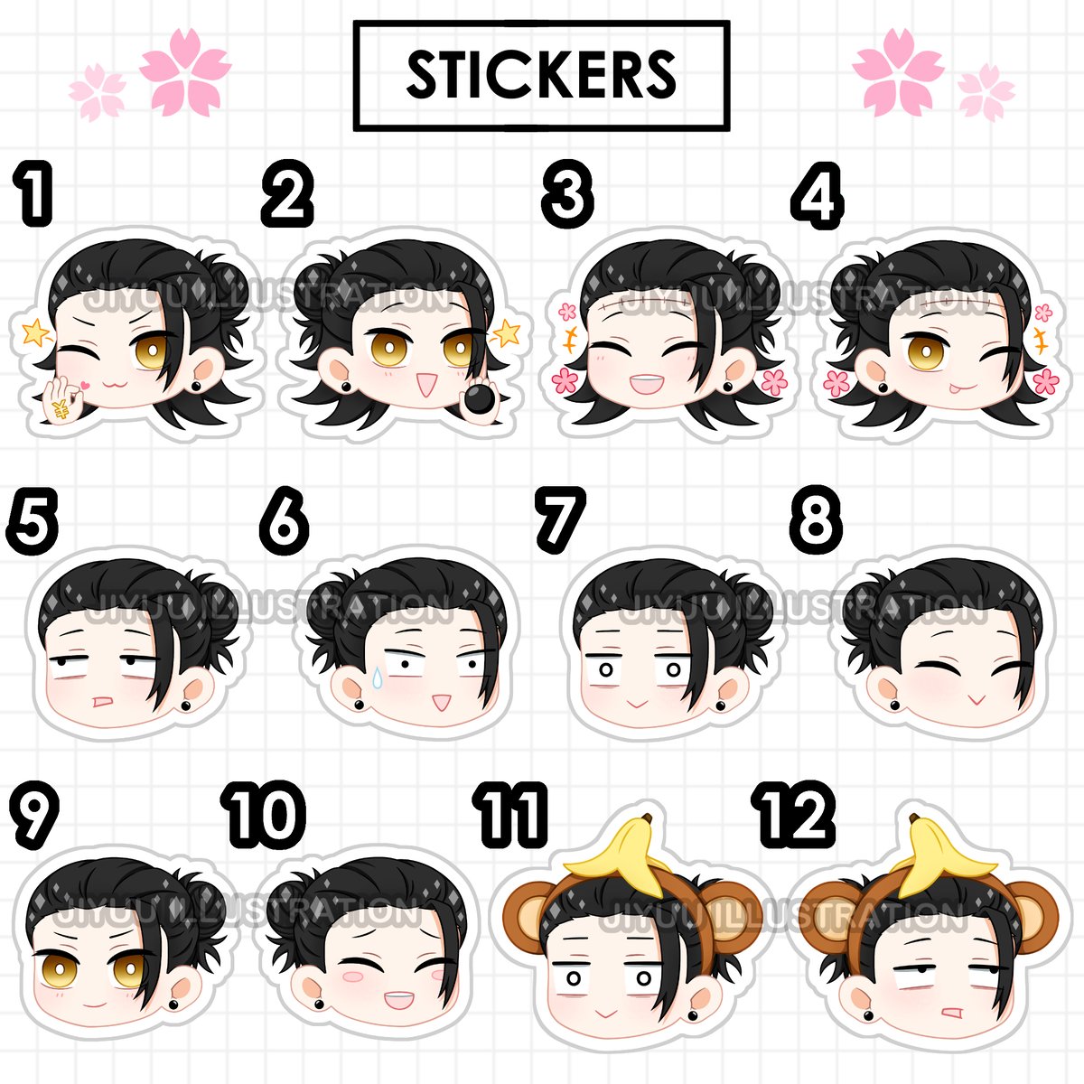 Geto Charm Stickers – [RETIRING] | Jiyuu Illustration