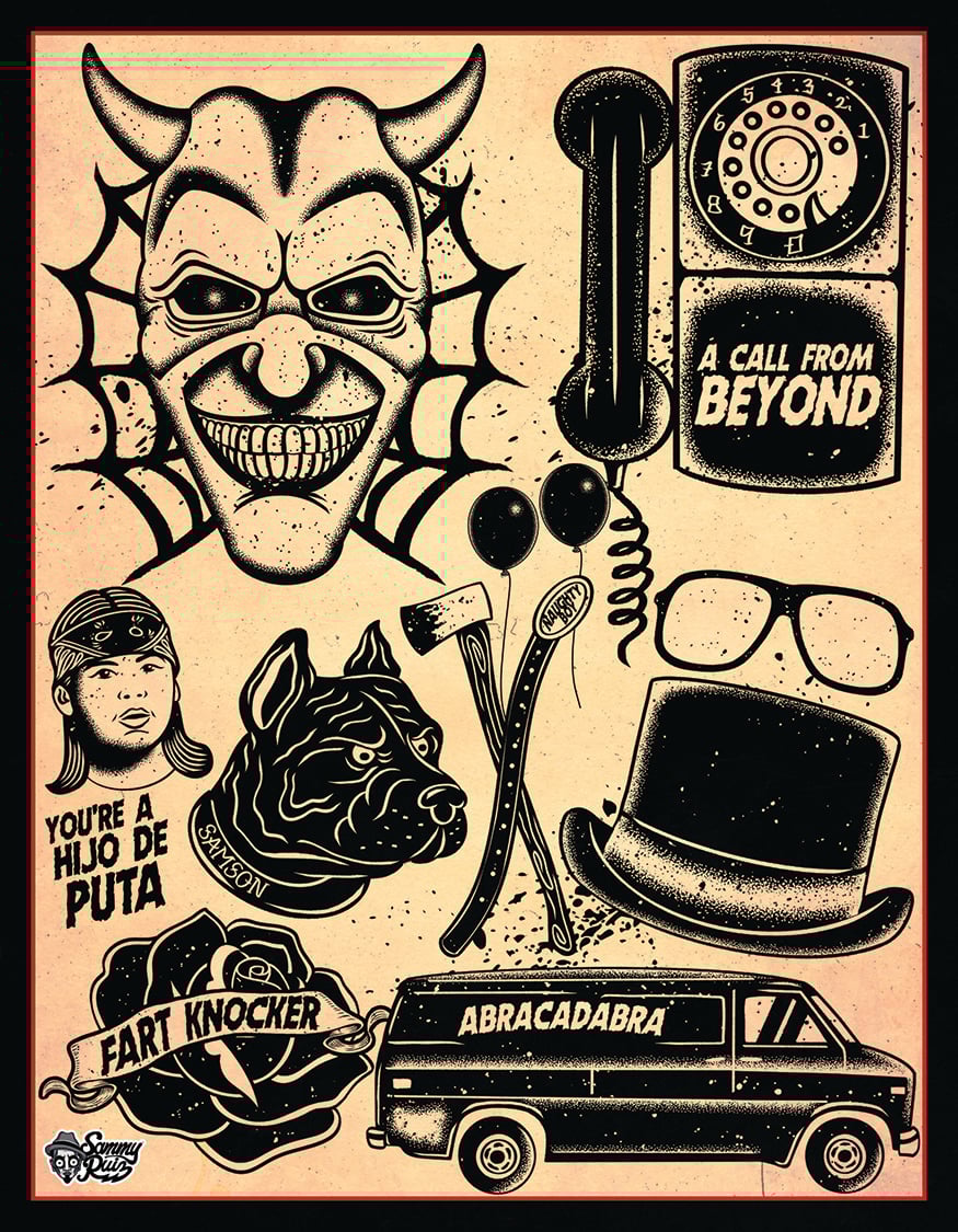 The Black Phone Tattoo Flash "Print" | Sammy Ruiz