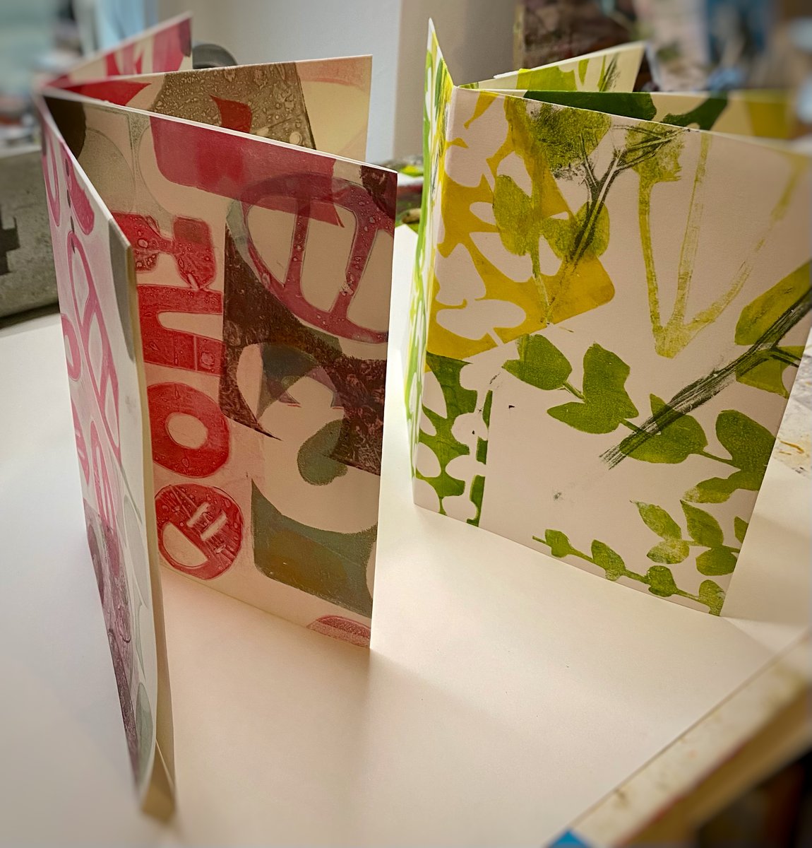 Making an artists book using Gelliprinting at Clevedon Craft Centre 01 ...