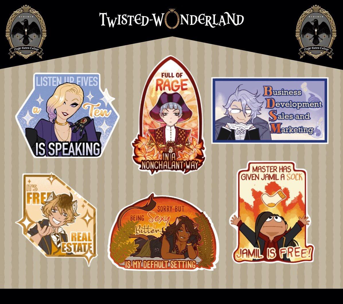 Twst Meme Stickers | Bergamote Bunny