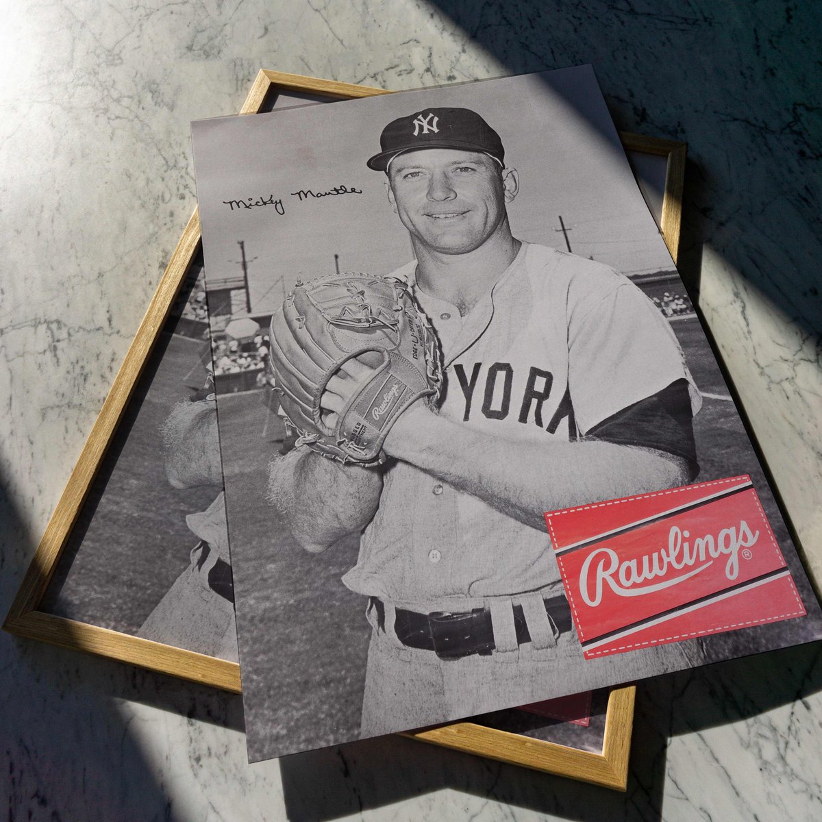 Mickey Mantle - Rawlings | 1960 | Travel Poster | Vintage Poster ...