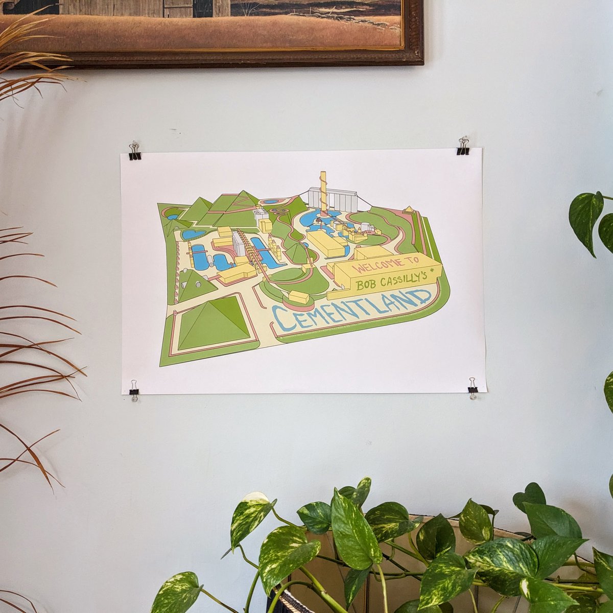 Welcome to Bob Cassilly's* Cementland - Poster Print | Floating Head