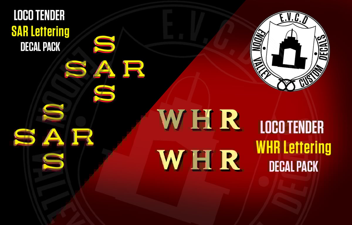 WHR / SAR Locomotive Tender Lettering | Endon Valley Custom Decals