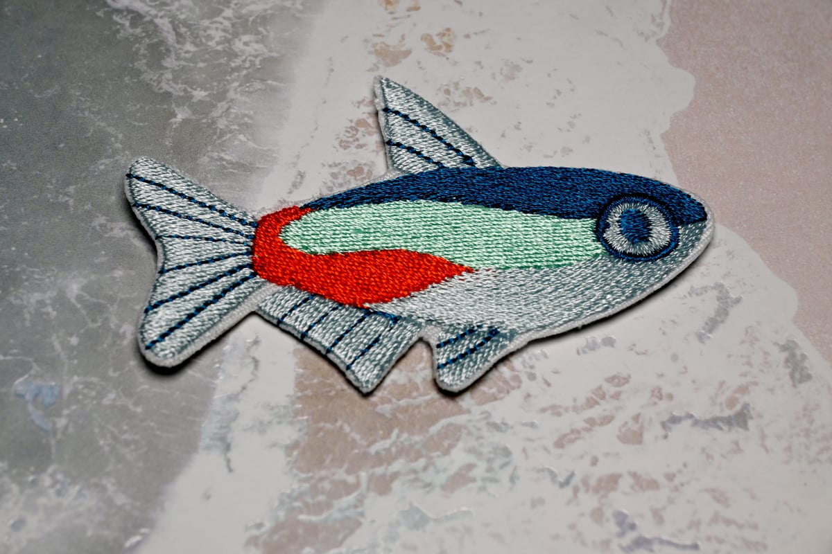 Neon Tetra Embroidered Patch | Embersnail