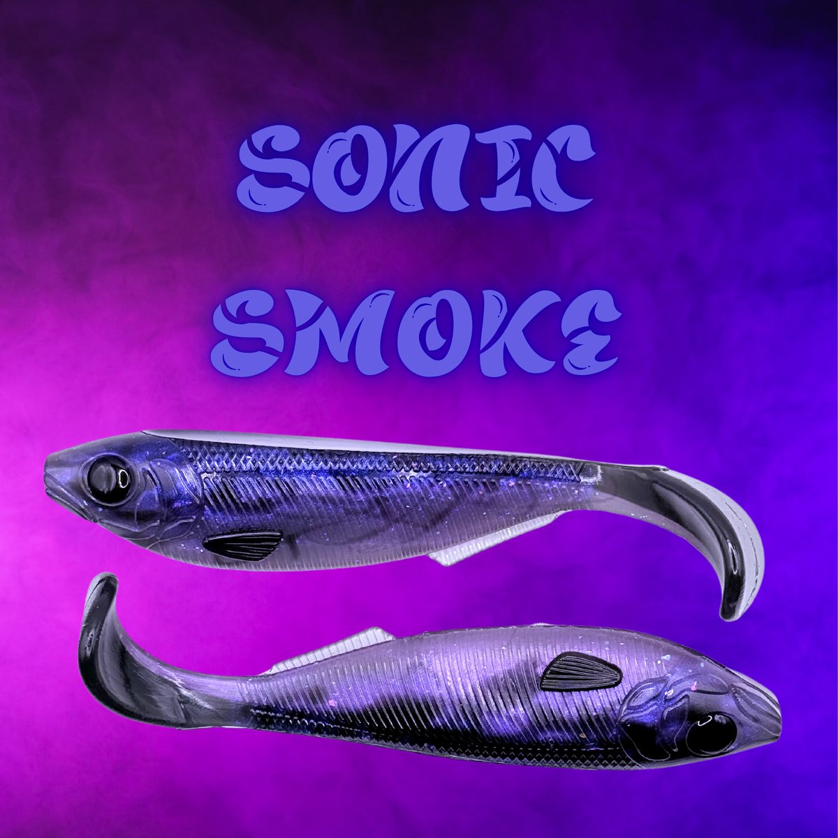 6” Kicker Shad “Sonic Smoke” | Yoho’s Custom Tackle