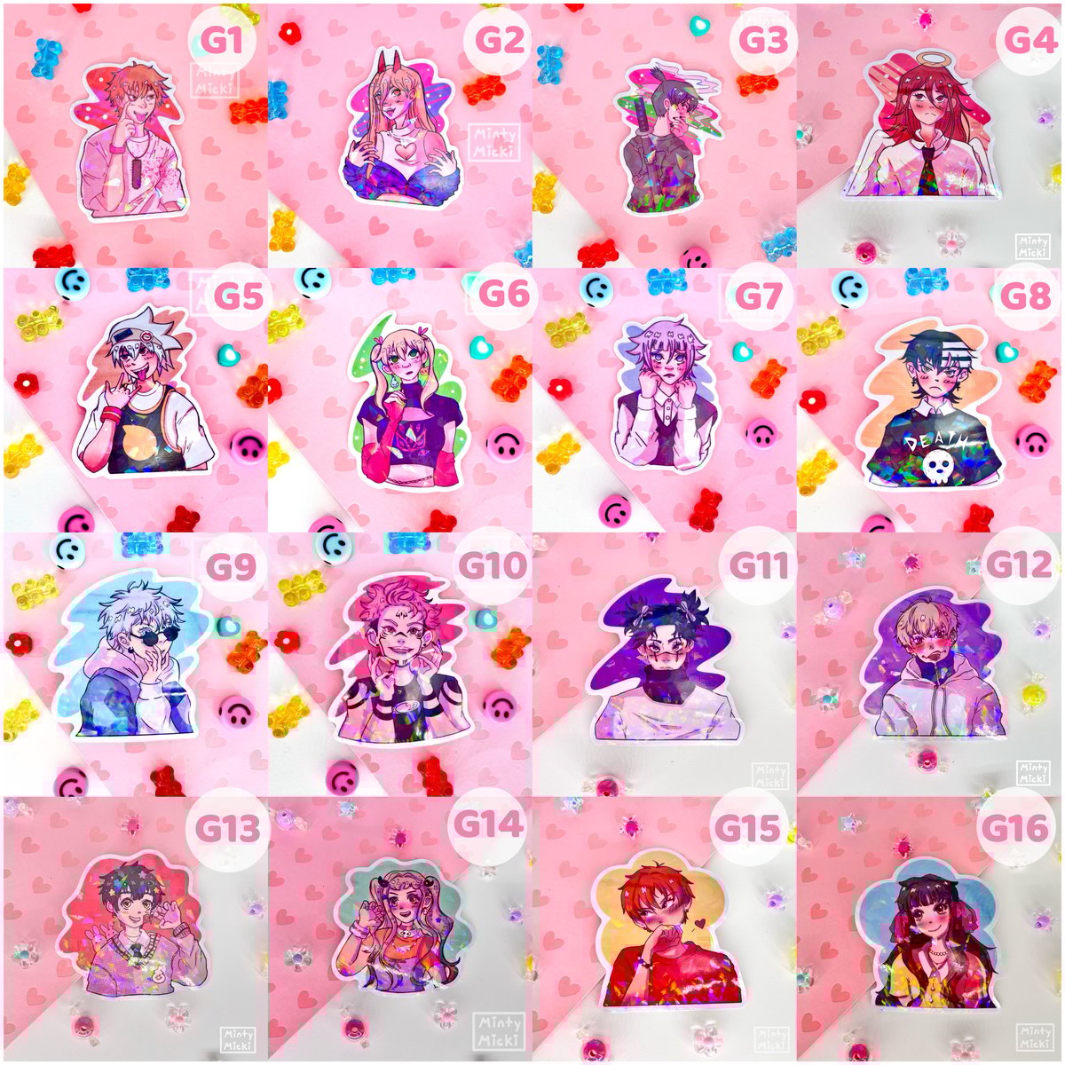 3" Die-cut Anime Character Stickers | Minty Micki