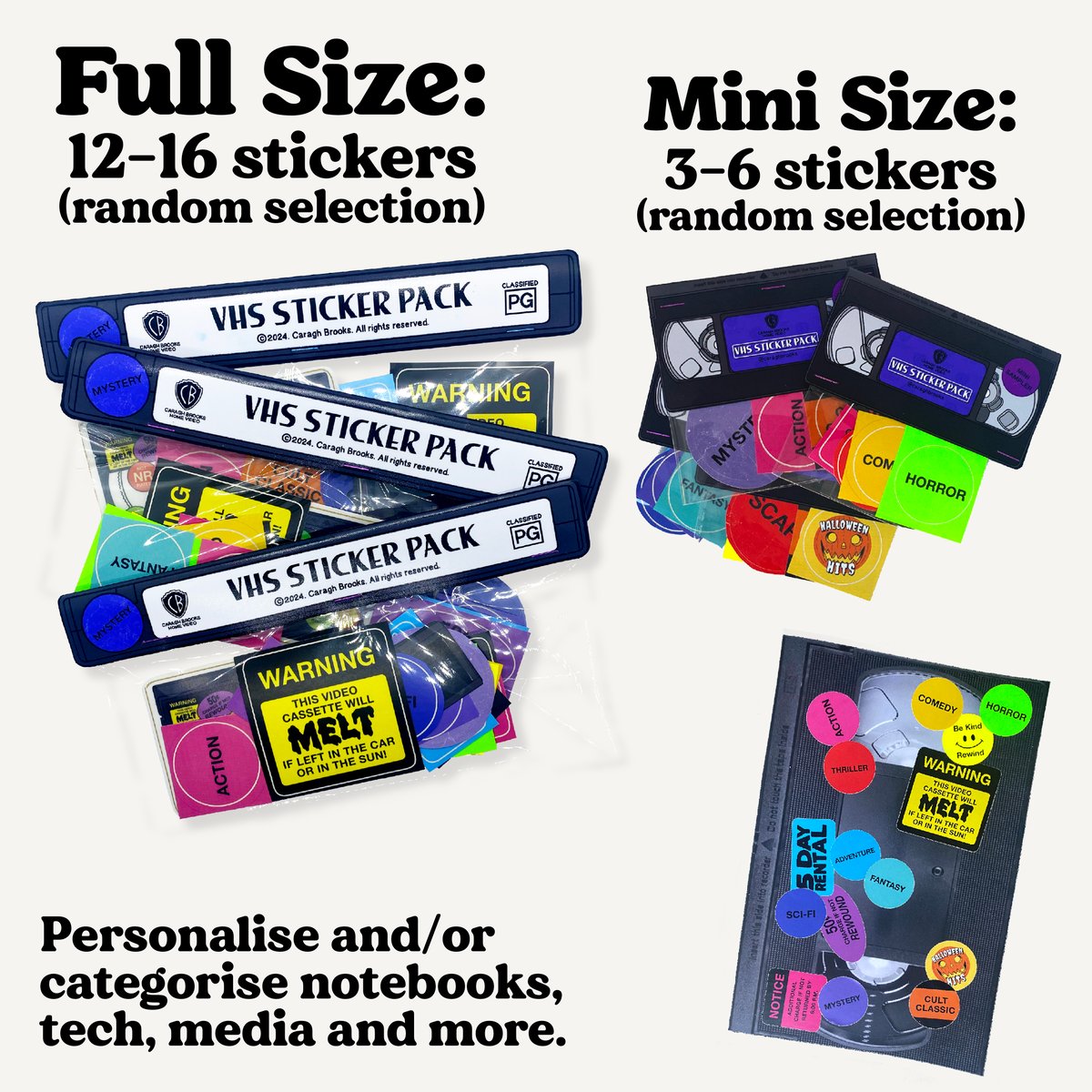 VHS Sticker Packs | Caragh Brooks