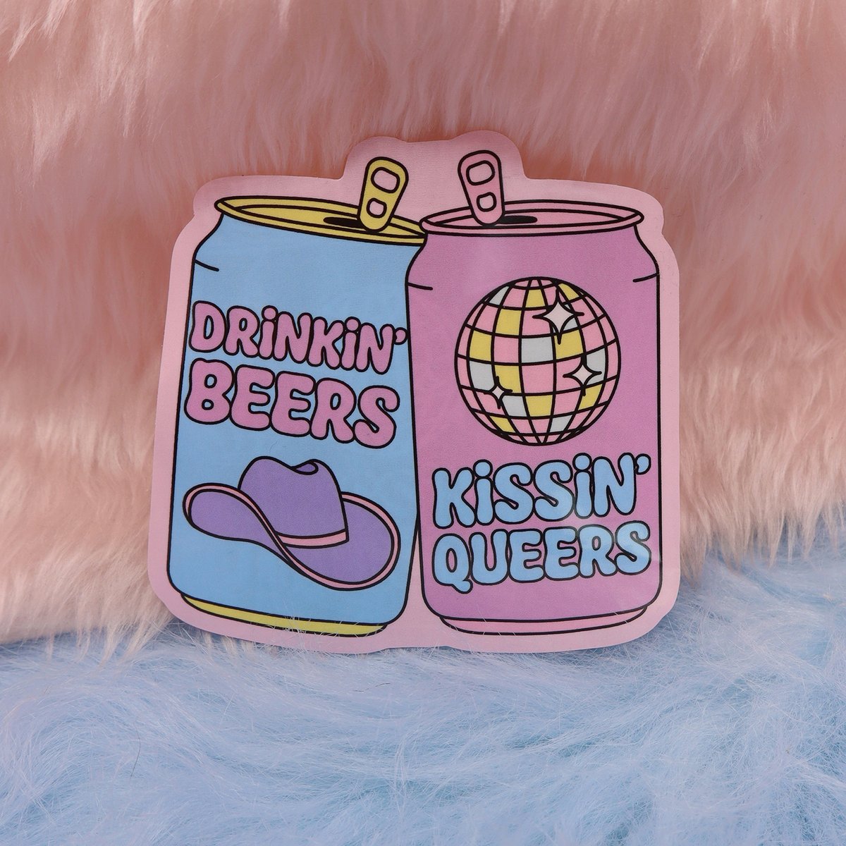 Drinkin' Beers, Kissin' Queers Large Vinyl Sticker | Abprallen