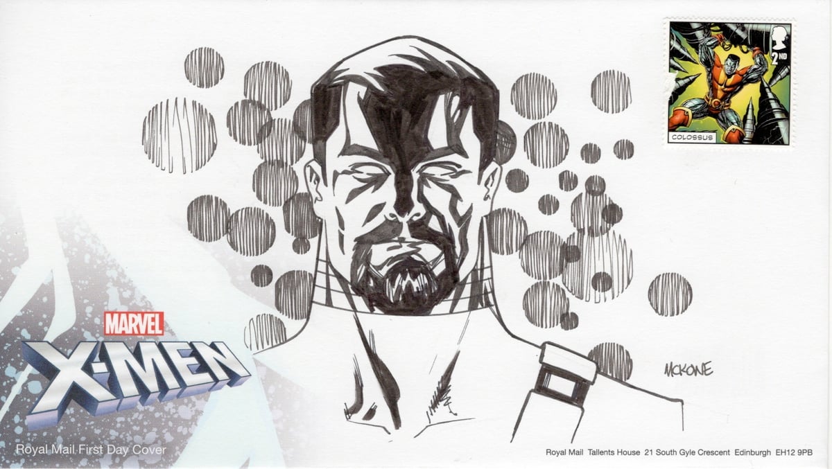 Royal Mail: X-Men First Day Envelope (w/ bearded COLOSSUS Sketch and ...