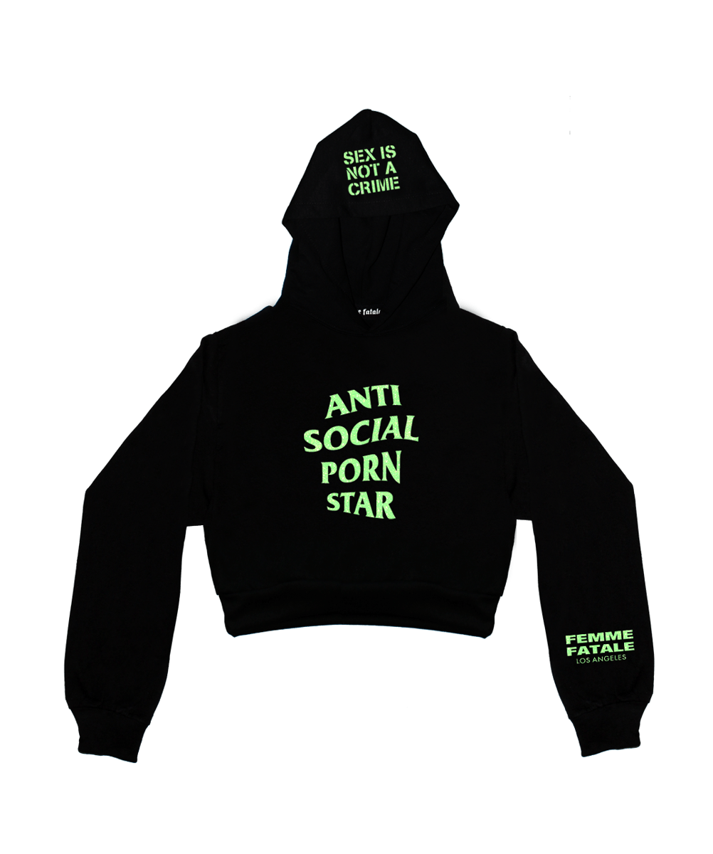 ANTI SOCIAL STAR CROPPED HOODIE | FEMME FATALE