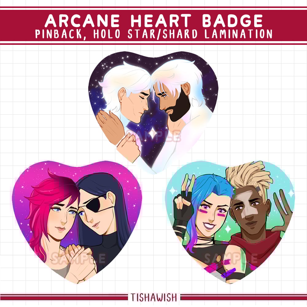 [Pin Badge] Arcane Heart Badges | tishawish