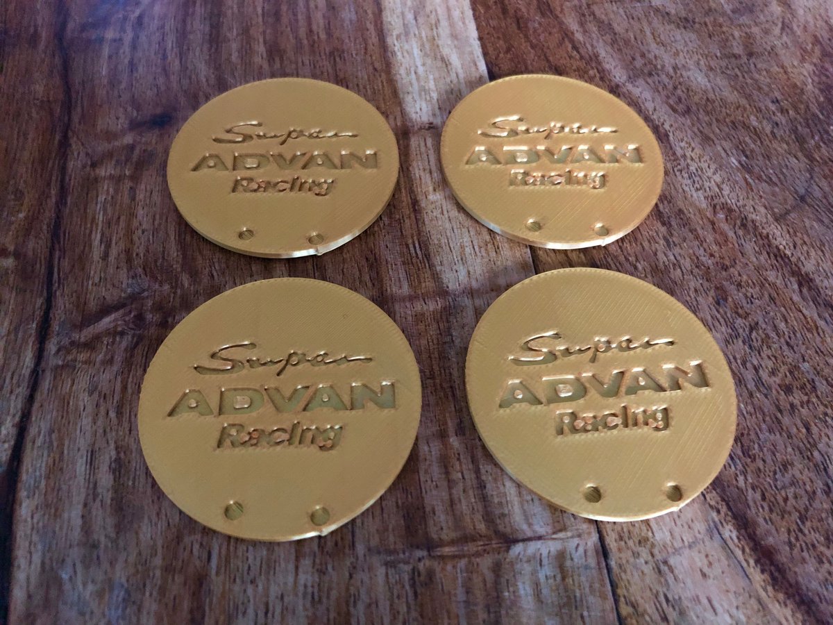 4x Super Advan Sa3r centre cap coins | Stealth Decals