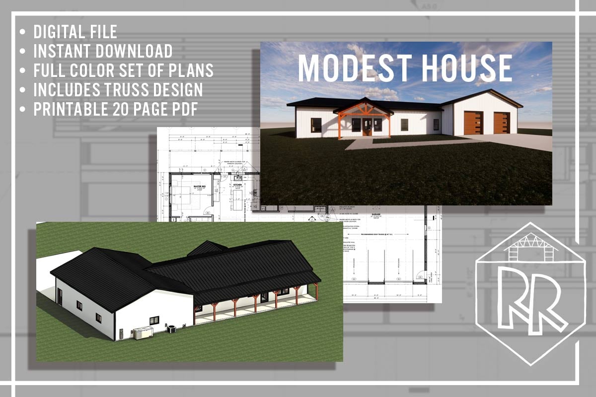 Modest House Full Building Plan | RR Plans