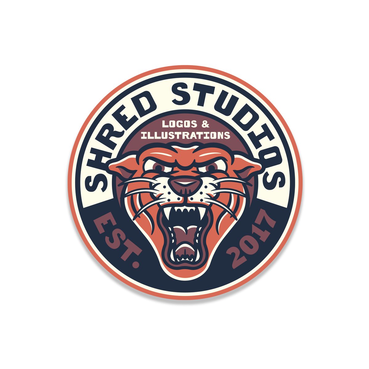 Shred Panther Circle 3" Sticker | Shred Studios