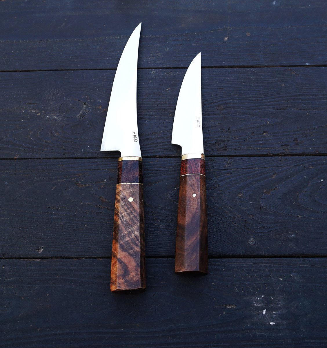 Handmade Kitchen Set Stainless steel blades Luxury Turkish Walnut ...