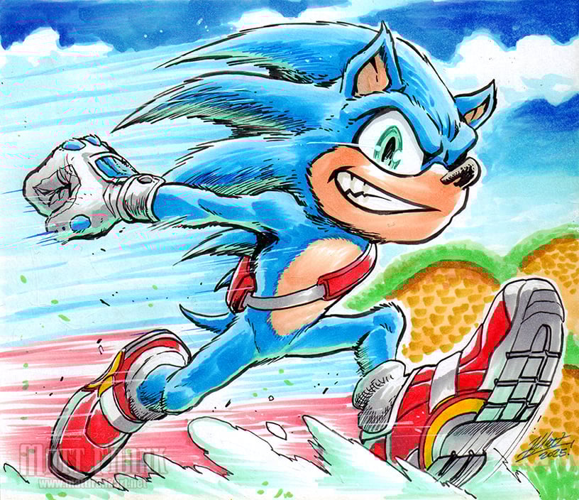 Sonic The Hedgehog - Original art | Matt Frank Art