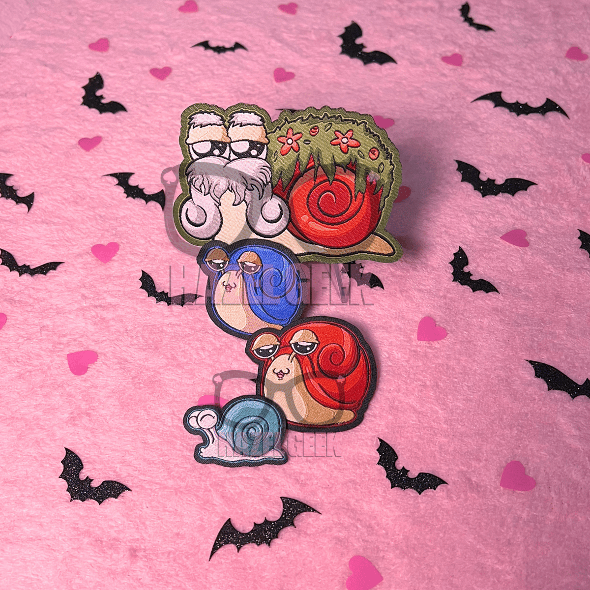 4 Pack Maple Story Snail Woven Patches | Hazel Geek