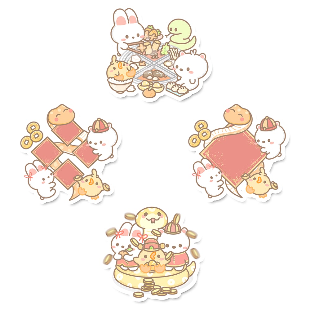 Snake Year Sticker Flakes | Dachi Duck