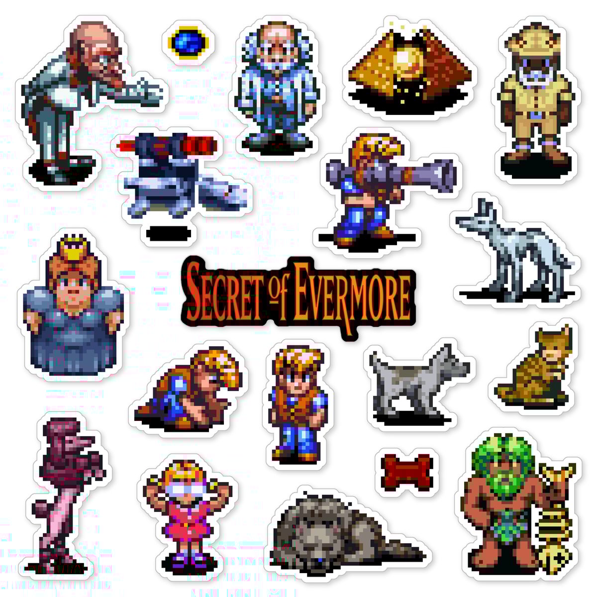 Secret of Evermore Sticker Set (19 Pieces) | SuperStickerClub.com | Video Game Stickers, Magnets ...