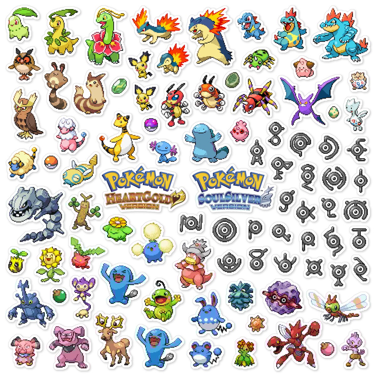 Pokemon HeartGold & SoulSilver Generation II Sticker Set (165 Pieces ...