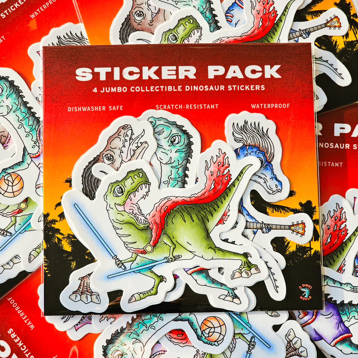 Jumbo Sticker 4-Pack Jungle | adinosworld